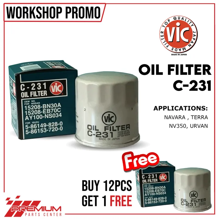 VIC C-231 Oil Filter for Nissan Navara, Nissan NP300, Nissan NV350 ...