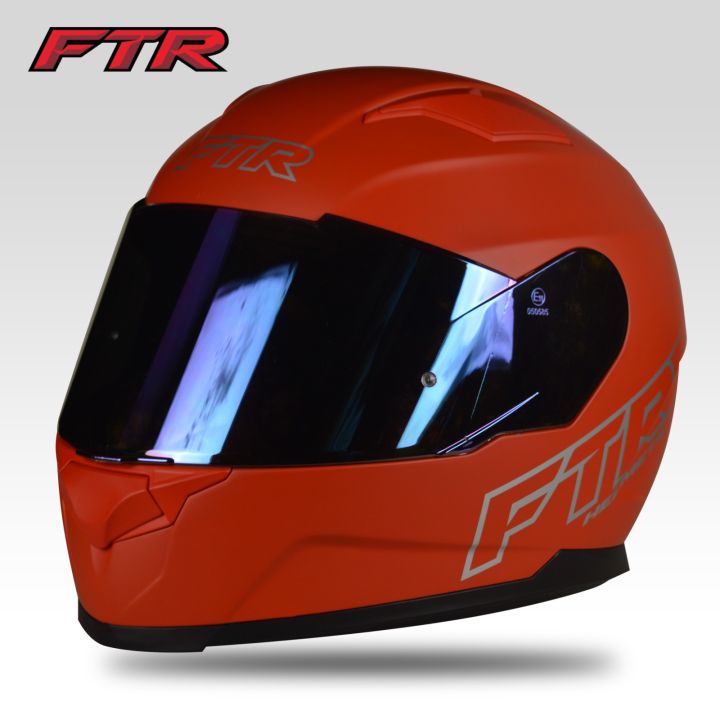 FTR Helmets XR500 Pro - Solid Matte Red Full Face Single Visor Helmet ...