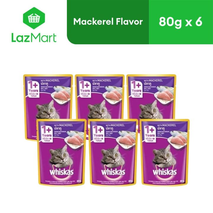 Whiskas Pouch Mackerel 80g - Pack of 6s | Lazada PH