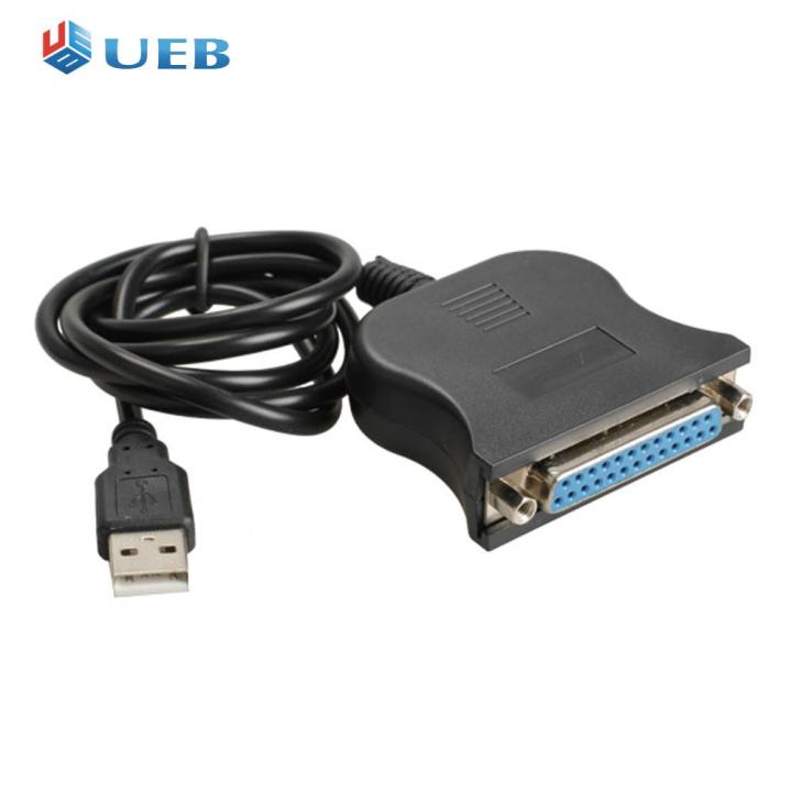 USB ใหม่1.1ถึง DB25ตัวเมียพอร์ตพิมพ์สายแปลงสัญญาณ LPT สีดำ | Lazada.co.th