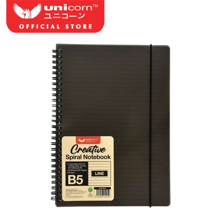 Unicorn Stationery B5 Spiral Notebook 80GM 160Pages Transparent / Smoky ...