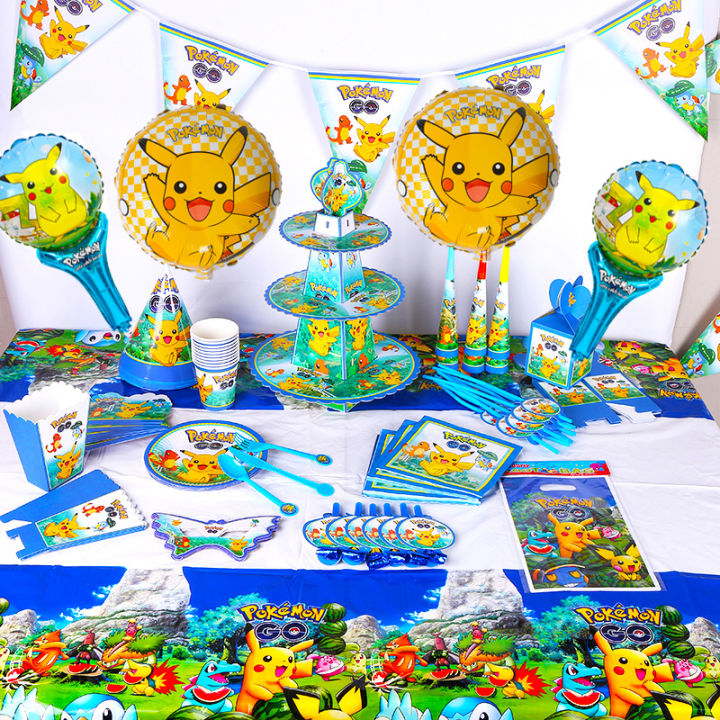 FastShipping Pokemon Theme Figures Pikachu Birthday Party Decoration ...