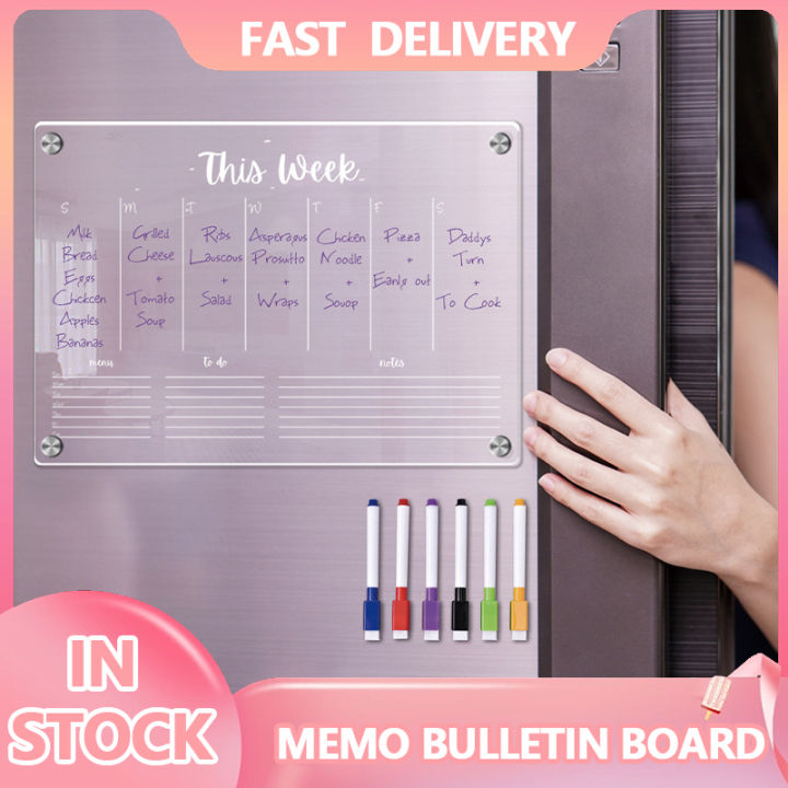 Planner Daily Weekly Clear Acrylic Magnetic Calendar Board White Board ...
