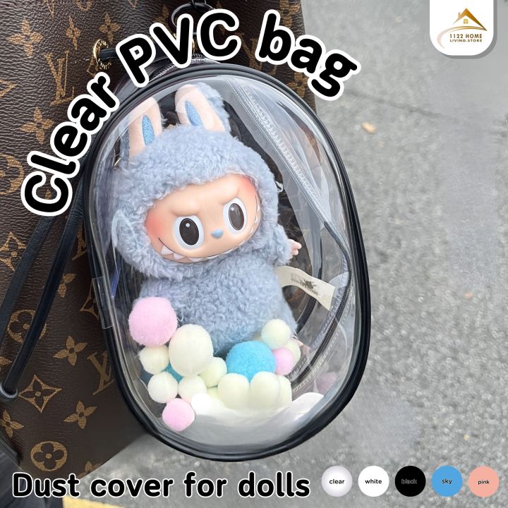 Pouch Keychain PVC Bag Cartoon Labubu V1 V2 Case Transparent Doll ...