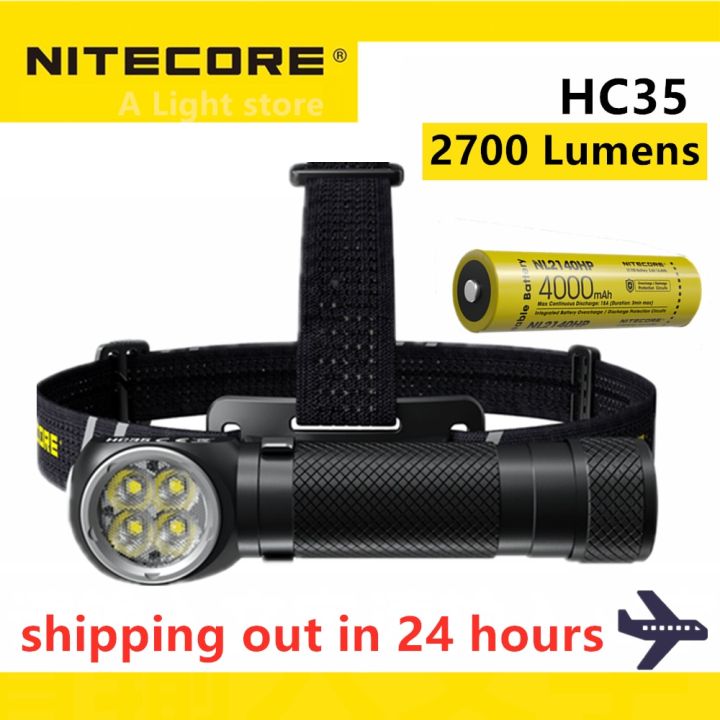 NITECORE HC35 USB Rechargeable Headlamp 2700 Lumen L-shaped HeadLight ...