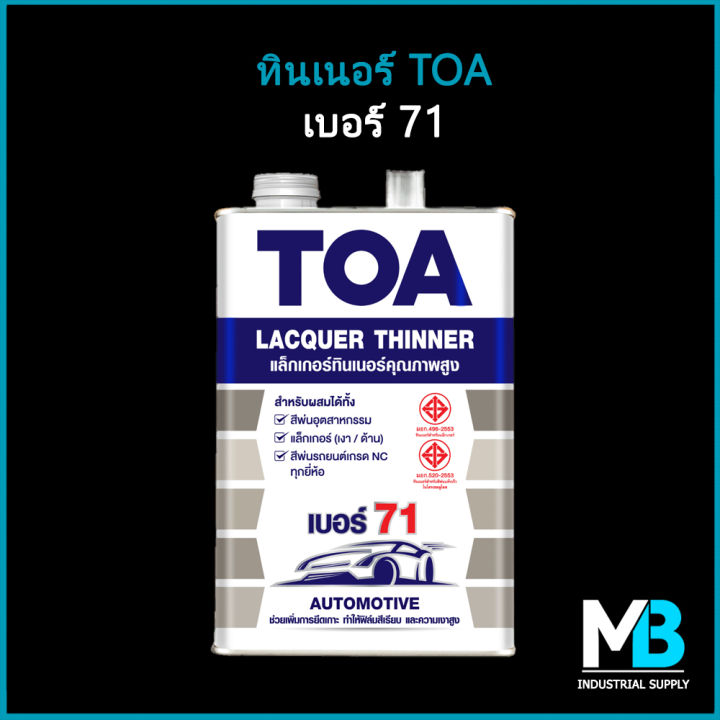 ทินเนอร์ TOA เบอร์ 71 ล็อตผลิตใหม่ ไม่หมดอายุ ได้ของแท้ชัวร์ ทินเนอร์แลคเกอร์ ขนาด 1/4 แกลลอน ...