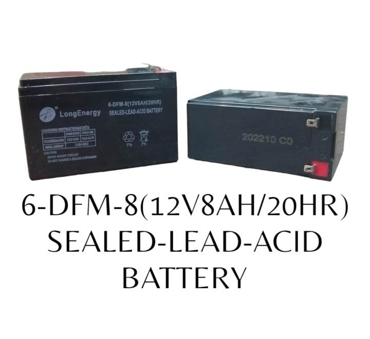 SEALED 6-DFM-8 12V8AH 20HR LEAD ACID BATTERY for UPS, Solar, Toy cars, E-Bike, Emergency Light ...