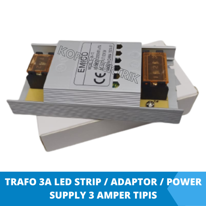 Trafo 3A Tipis Led Strip / Adaptor / Power Supply 3 Amper | Lazada ...