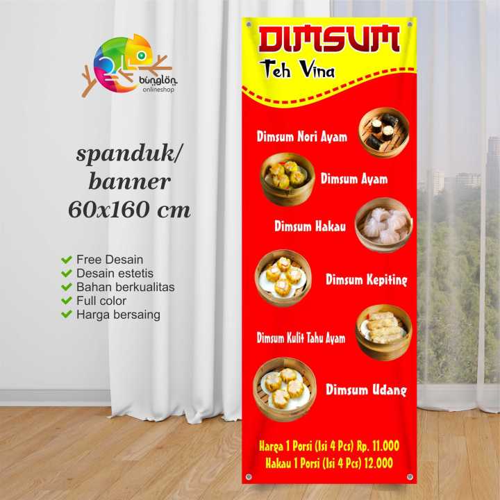 Spanduk Banner 60x160 Dimsum Custom Desain | Lazada Indonesia