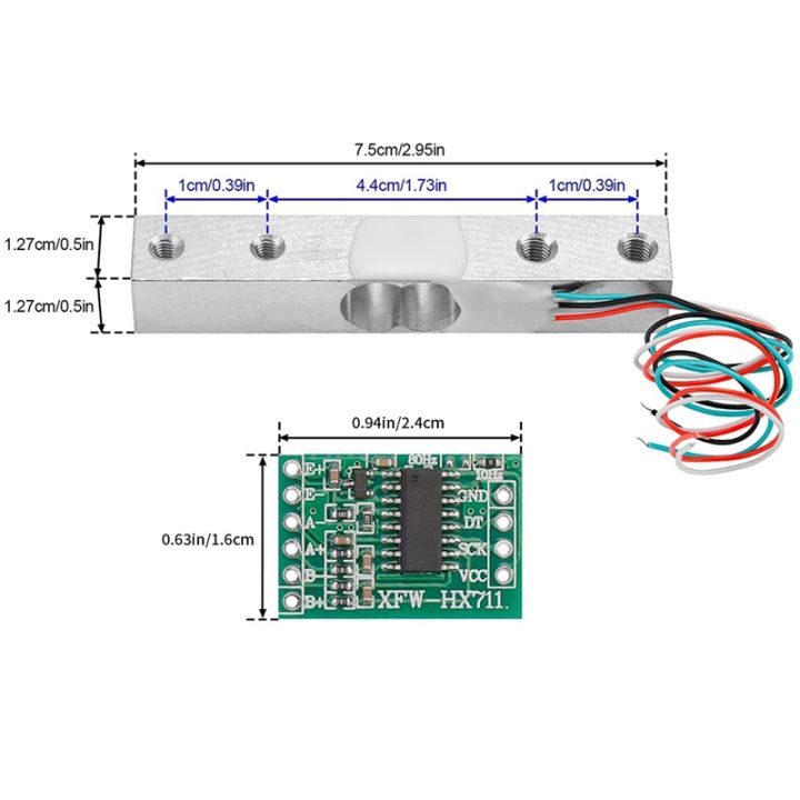 Digital Load Cell Weight Sensor-8 Sets 1KG Load Cell HX711 AD Weighit ...