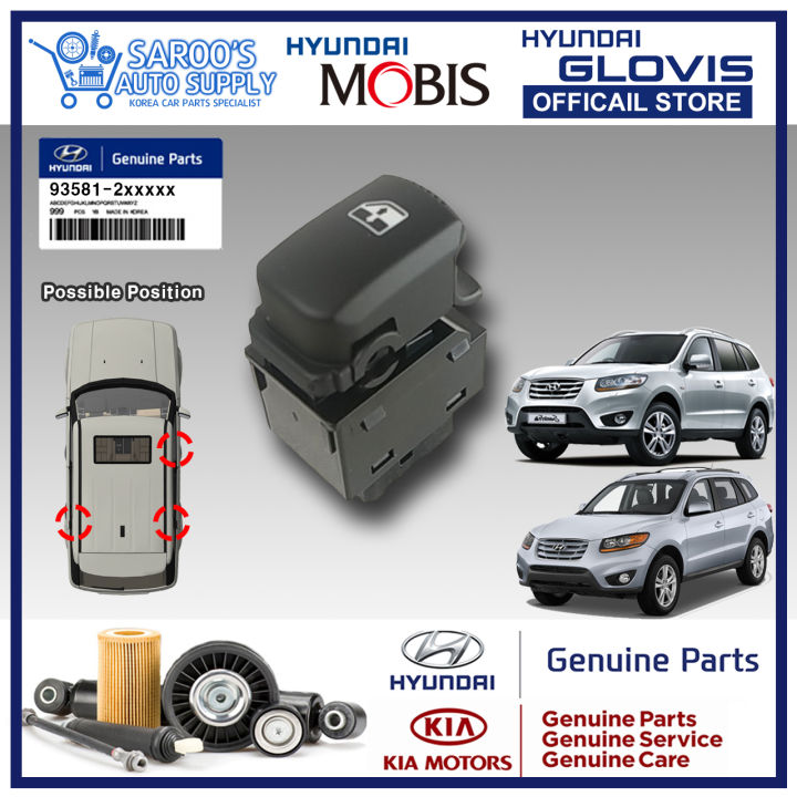 [RH][Genuine] Power WIndow Switch For Hyundai Santafe , 2006-2012, Original Hyundai Mobis ...