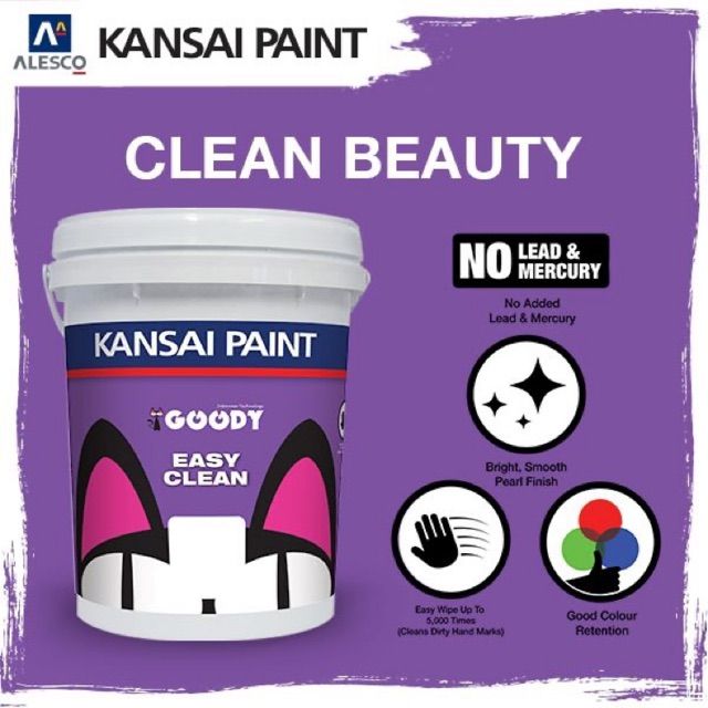 5L* Kansai Paint Goody Easy Clean [ White Colour ] | Lazada