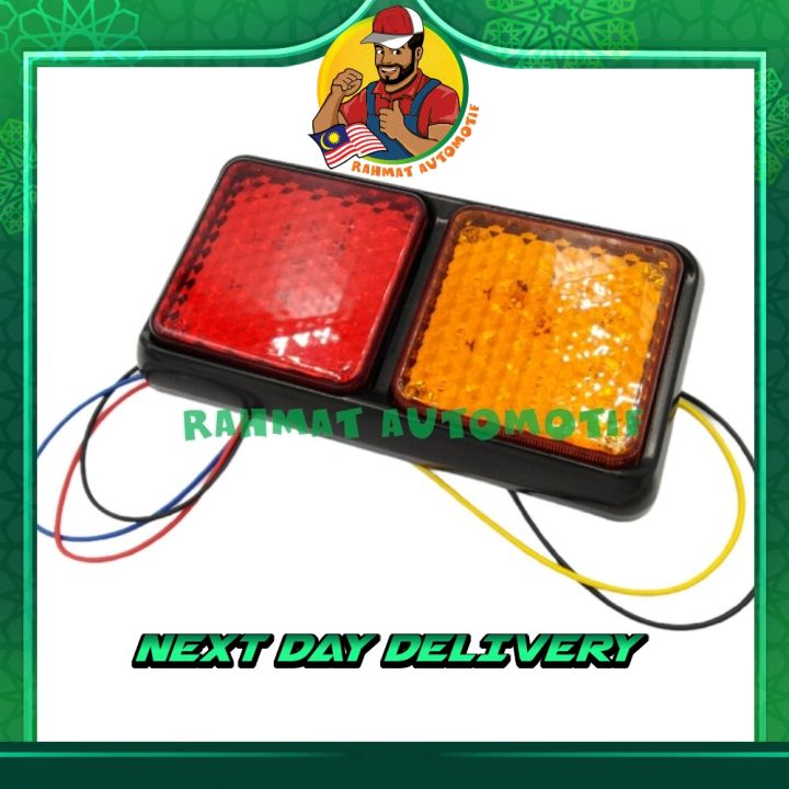 12V 24V LED Lorry Truck Trailer Towing Car Forklift 2 in 1 Side Marker ...