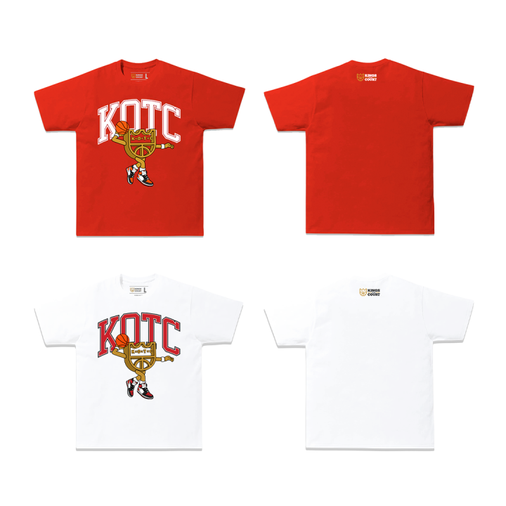 KOTC Jelly - Graphic Basketball T-Shirt Premium Red/White Cotton Blend ...