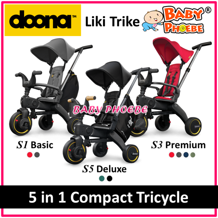 Doona Liki Trike S1 Basic/S3 Premium/S5 Deluxe 5in1 Compact Tricycle ...