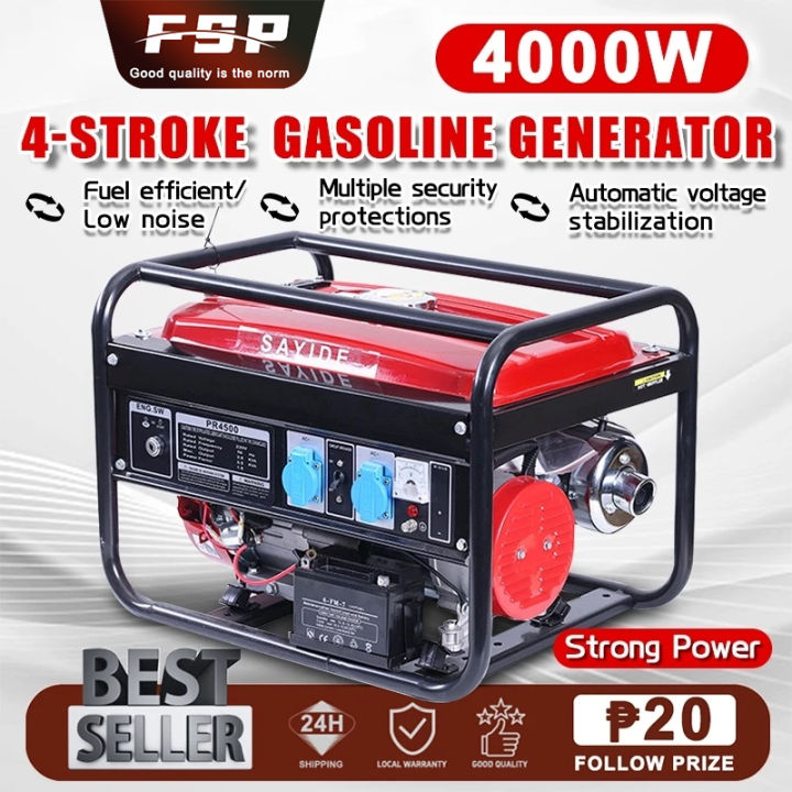 4000W Portable Gasoline Generator 60Hz Silent Power Gasoline Generator ...