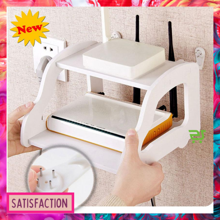 JDG.ph WiFi Modem Holder 2 Layer Organizer Router Holder Shelf Wood ...