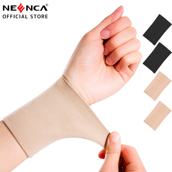 NEENCA Wrist Compression Sleeve (2PCS), Soft Wrist Support Brace Wrist ...