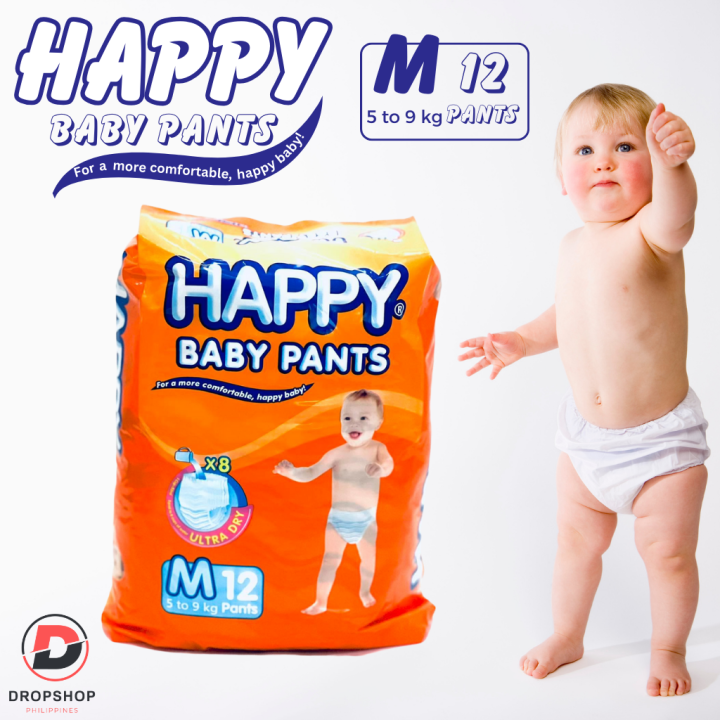 DP Happy Baby Pants Ultra Dry 12 Pants Medium 5 to 9 kg | Lazada PH