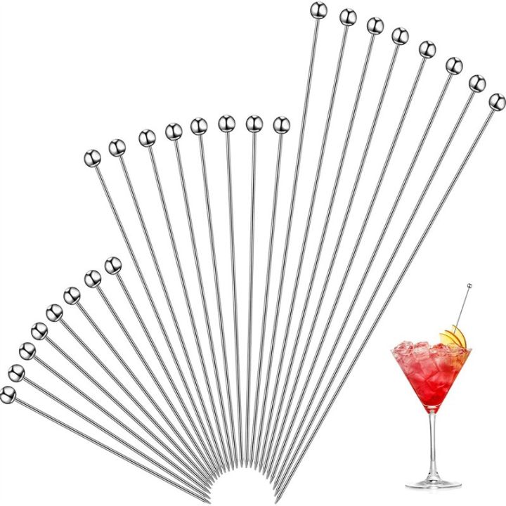 Cocktail Sticks Stainless Steel Sticks Reusable Drink Picks Martini