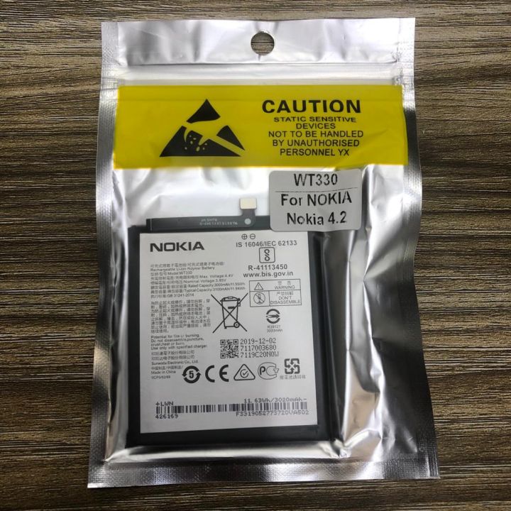 แบตเตอรี่ Nokia 4.2 WT 330 Nokia4.2 (TA-1150 TA-1157) Battery Model WT330 3100MAh แบตเตอรี่ ...