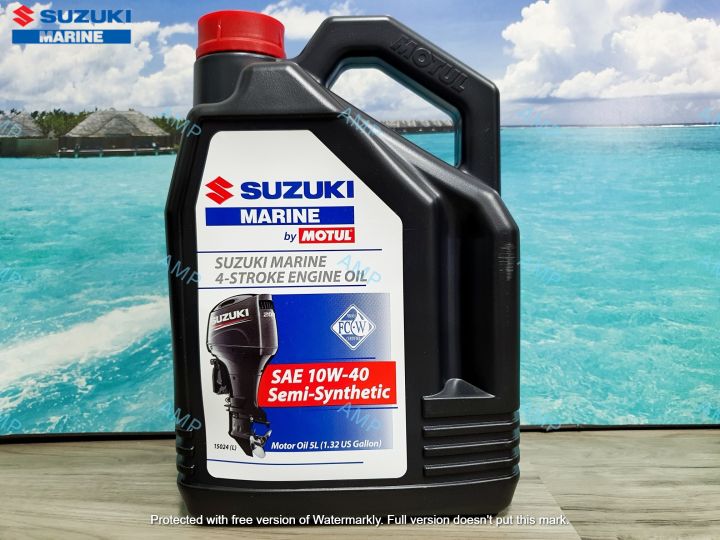 SUZUKI MARINE by MOTUL 4-STROKE ENGINE OIL SAE 10W-40 SEMI-SYNTHETIC 5 ...