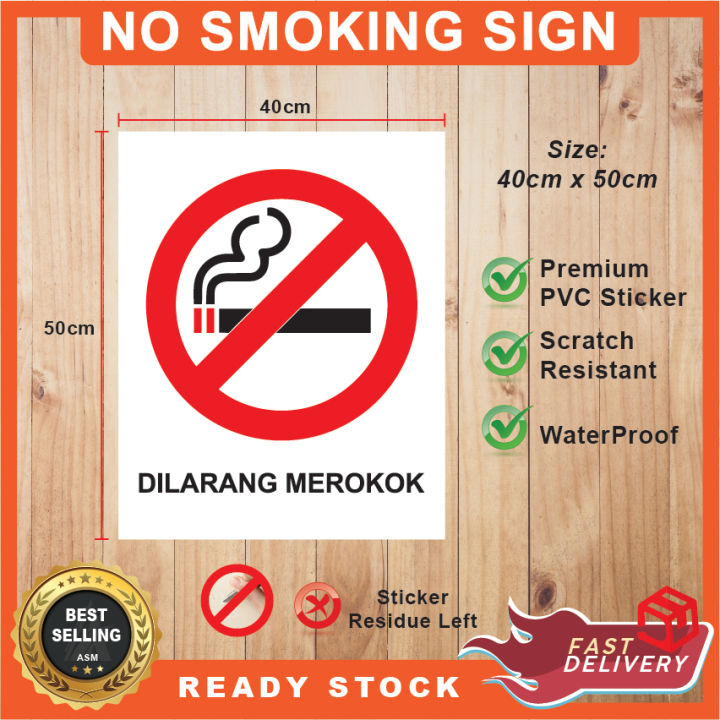 No Smoking Sign /Dilarang Merokok🚭Papan Tanda /No Vaping KKM Standard ...