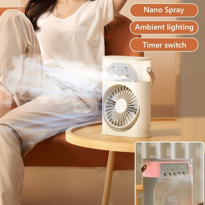 Desktop Threehole Air Conditioning Fan Summer Timer Chiller Spray Fan Summer Threehole Fan Timer