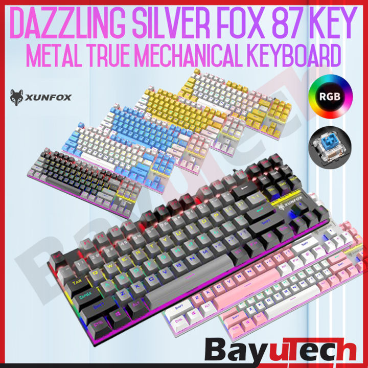 XUNFOX K80 Gaming Mechanical Keyboard USB Luminous Color Wired 87 keys ...