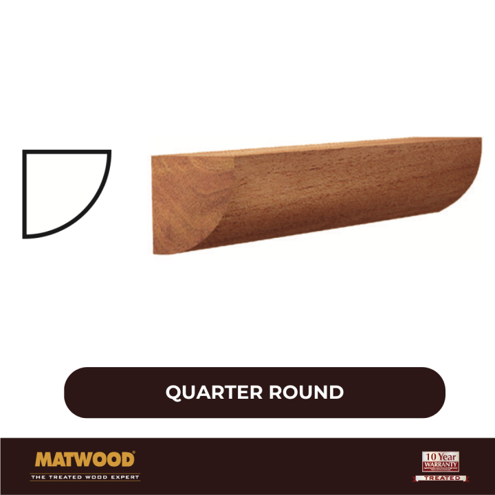 Matimco Matwood Solid Moulding QUARTER ROUND 8 feet | Lazada PH