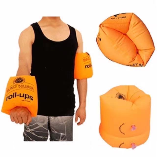 BGC Inflatable Swimming Rollup Arm float Bands Rings Floats one pair B ...
