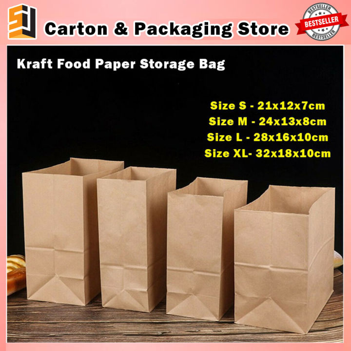 Kraft Food Paper Zip Zipper Paper Bag Storage Packaging Paper Beg | Lazada