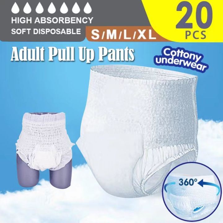 20 pc Japan Adult Diaper Pants, Tape Diaper Breathable, Absorbent, M to ...