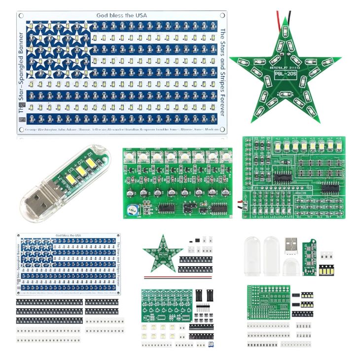 Soldering Practice Kit, 5in1 DIY Kits Small USA Flag SMD SMT ...