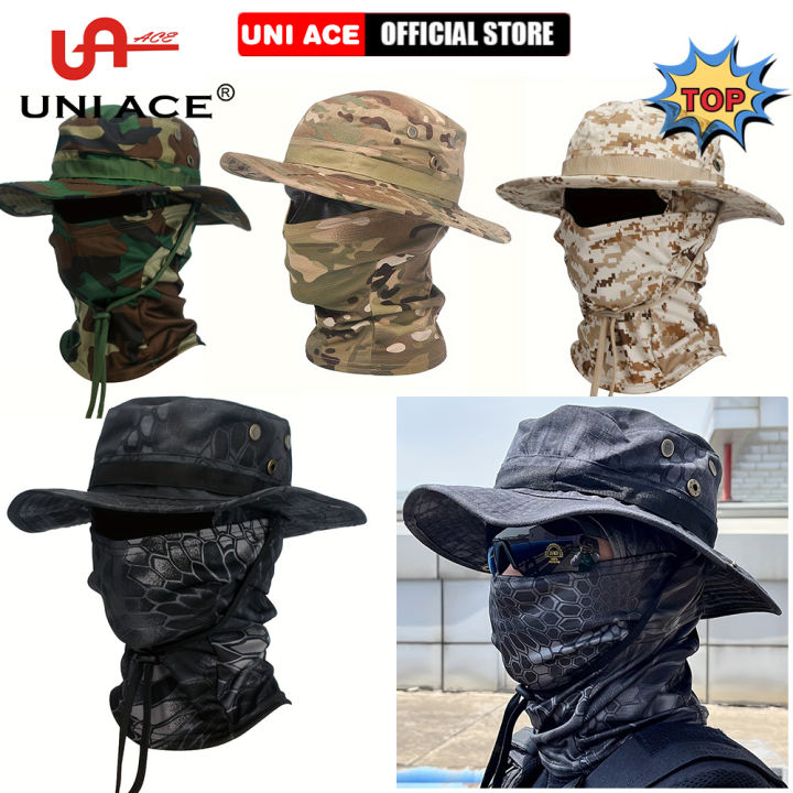 UNI ACE Camo Outdoor Hat & Face Cover Set – UV Protection Sun Cap with ...