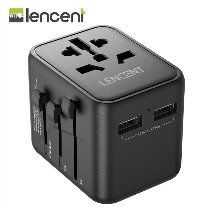 LENCENT Universal Travel Adaptor with UK/USA/EU/AUS Worldwide Travel ...