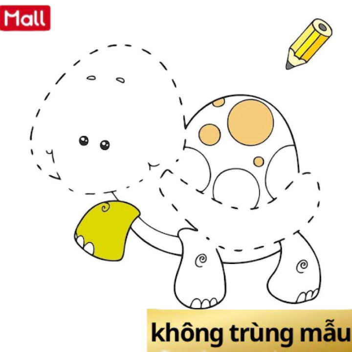 Động vật - Set 40 tờ tranh vẽ nét đứt và tô màu cho bé tập vẽ TRANH TÔ ...