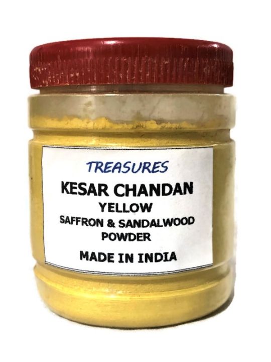 Treasures Kesar Chandan Tilak - Yellow - Saffron & Sandalwood Vermilion ...