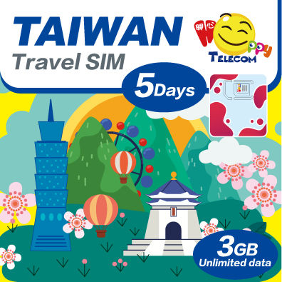 Happy Prepaid Taiwan Travel Sim - 5 Days Unlimited Data (4G 3GB ...