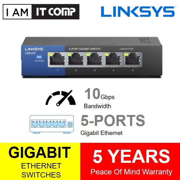 LINKSYS LGS105 5-Port Business Gigabit Switch ( LGS105-AP ) | Lazada