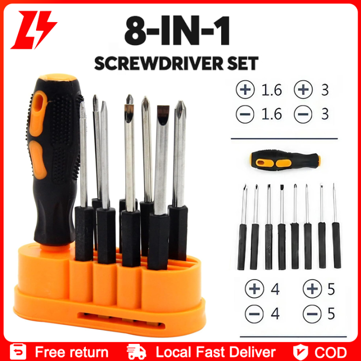 8-in-1 Home Use Combination Screwdriver Set Phillips Screwdriver Dual ...