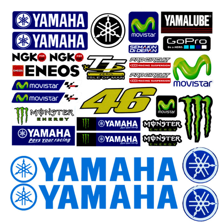 Yamaha Reflective Motorcycle Stickers Logo Decals Front Windshield ...
