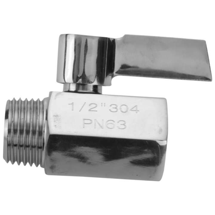 304 Stainless Steel Mini Ball Valve(1/2 Inch Female x Male) NPT Thread ...