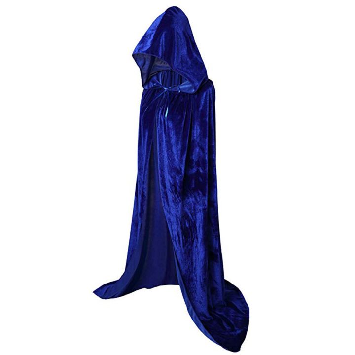 【🚛24 Hours Shipping】Halloween Hooded Cloak Witch Wizard Velvet Cape ...