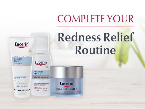 Eucerin, Redness Relief, Day Lotion & Cleansing Gel สูตรลดรอยแดงและรอย ...