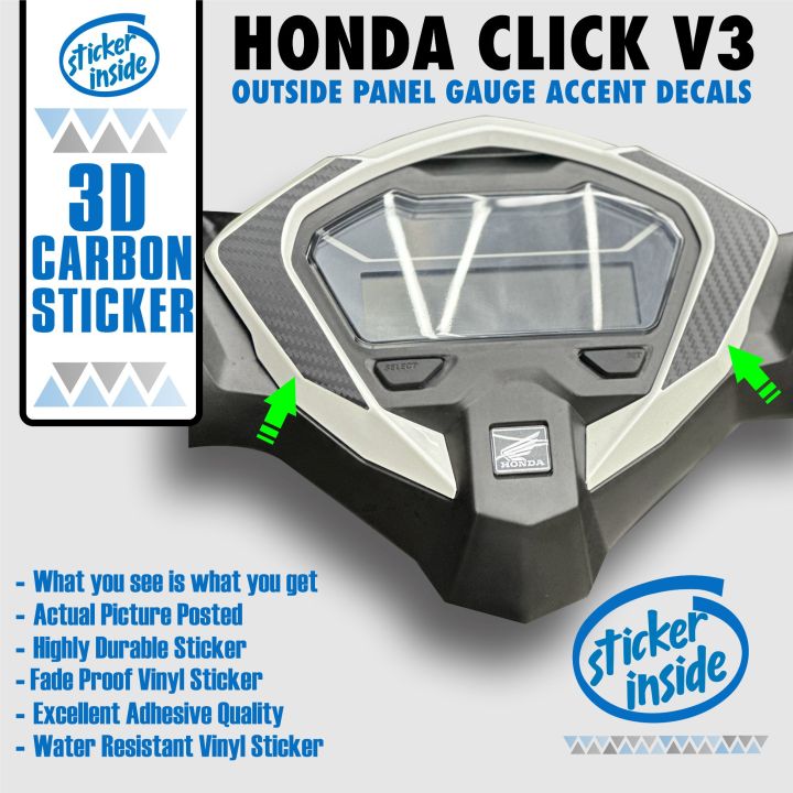 HONDA CLICK V3 OUTSIDE PANEL GAUGE ACCENT CARBON DECALS STICKER - IS ...