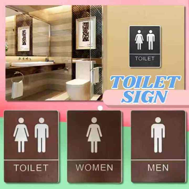 Toilet Door Sign for Hotel Office Home Restaurant Toilet Sign Plate Men ...