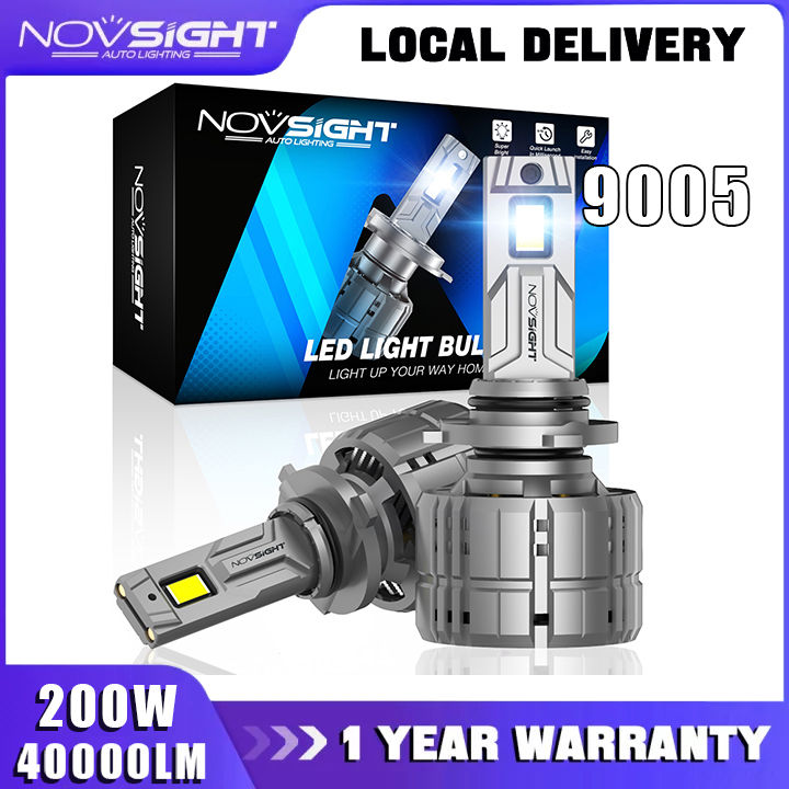 Novsight 1 Pair (2pcs) A500 N60 HB3 9005 200W/pair 40000LM high low beam high beam LED headlight ...