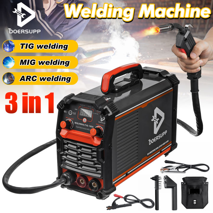 110V/220V Welding Machine Semi-automatic Inverter MIG TIG ARC/MMA 3 In ...
