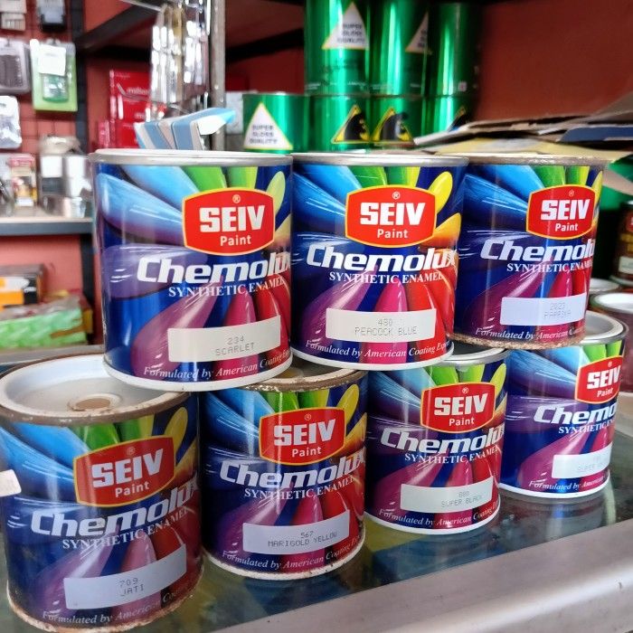 Seiv Chemolux Synthetic enamel cat kayu dan besi kemasan 200 ml ...